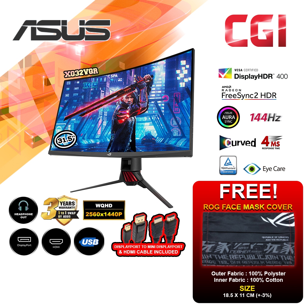 Asus 32 " ROG Strix XG32VQR 144Hz W (end 7/29/2023 12:00 AM)