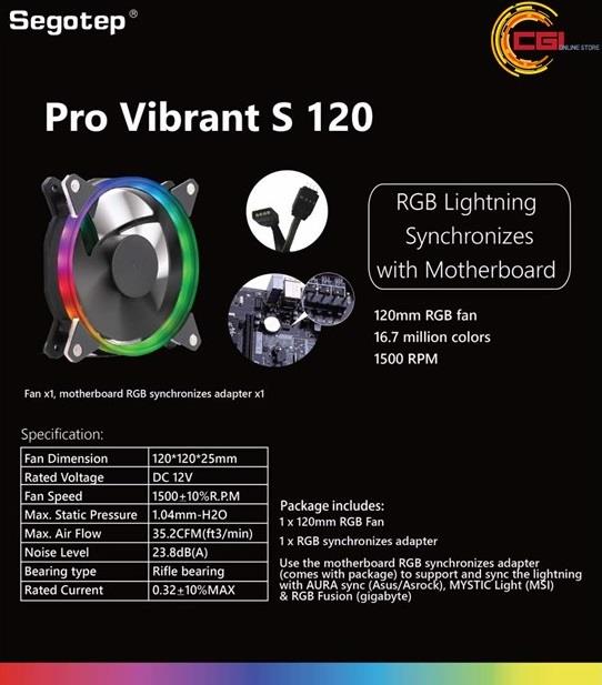 Segotep Pro Vibrant S 120 RGB Fan Ra (end 4/10/2022 4:07 PM)